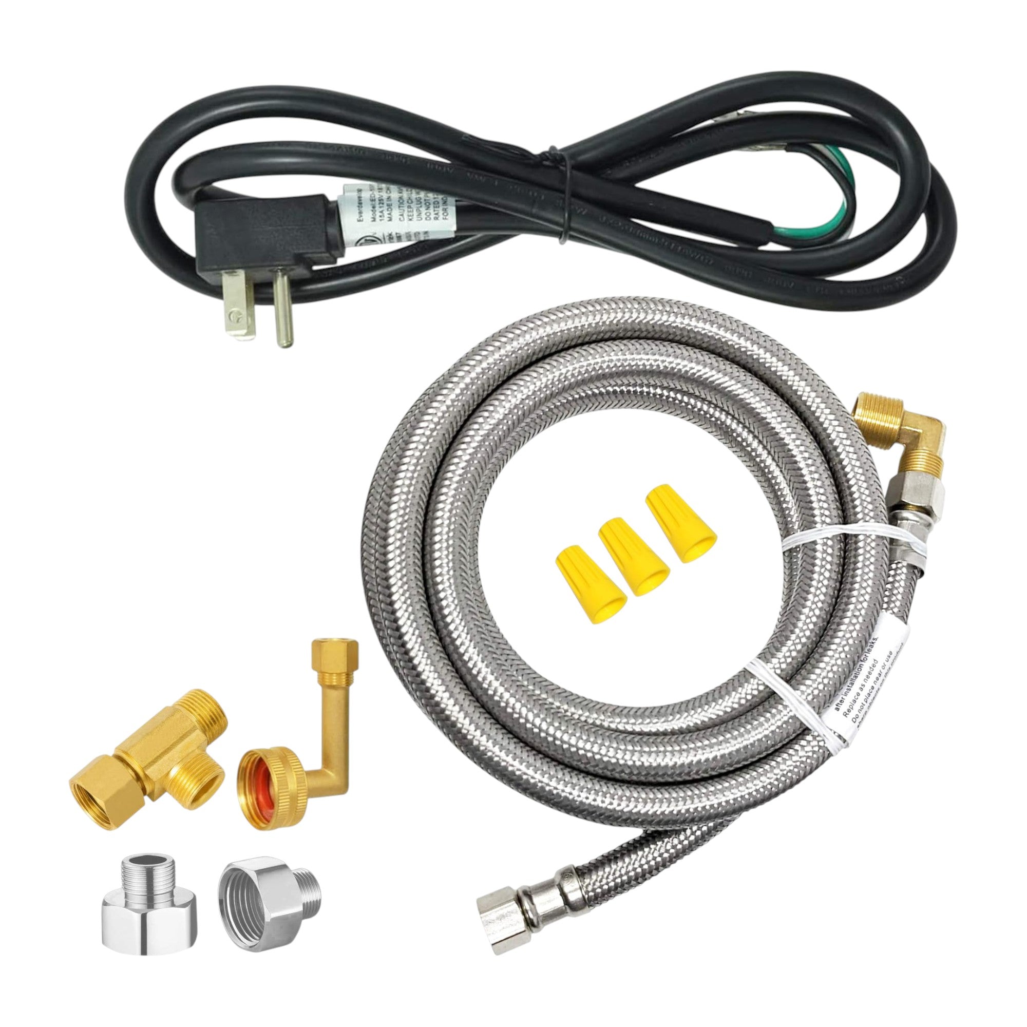 Stainless Steel Dishwasher Installation Kit with Cord – Noboxy